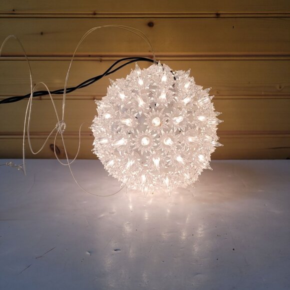 Holiday | Lighted Sphere 7 White Hanging Cord Electric Snowball Shape ...